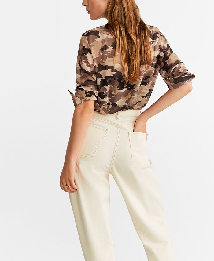 MANGO Camo-Print Shirt - Macy's