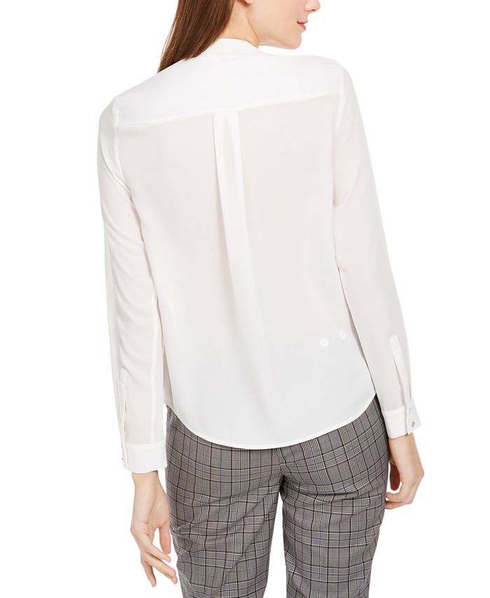 Calvin Klein Ruffled Button-Front Top - Macy's