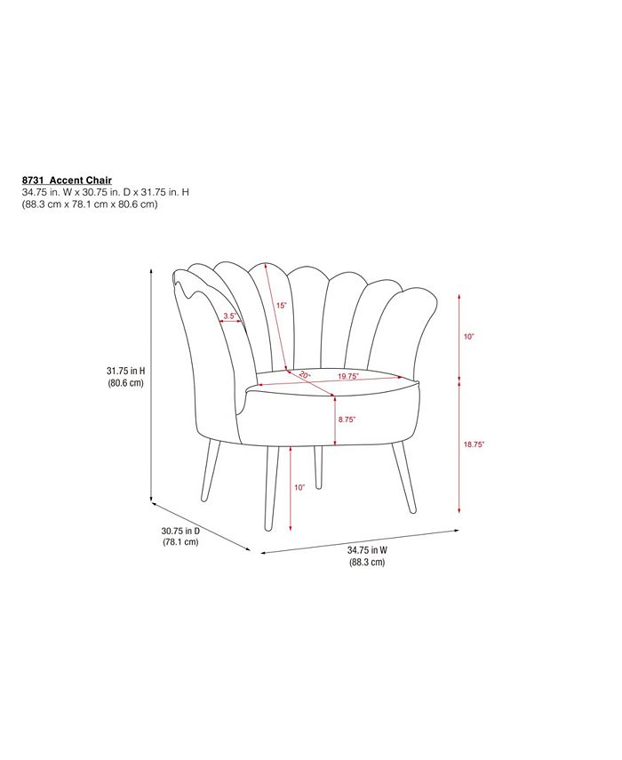 Novogratz Collection Presley Modern Glam Seashell Accent Chair - Macy's