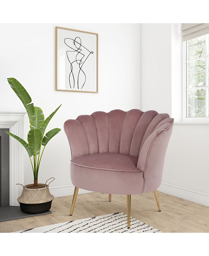 Novogratz Collection Presley Modern Glam Seashell Accent Chair - Macy's