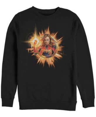 Marvel Men's Captain Marvel Fire Burst Chest Logo, Crewneck Fleece - Macy's