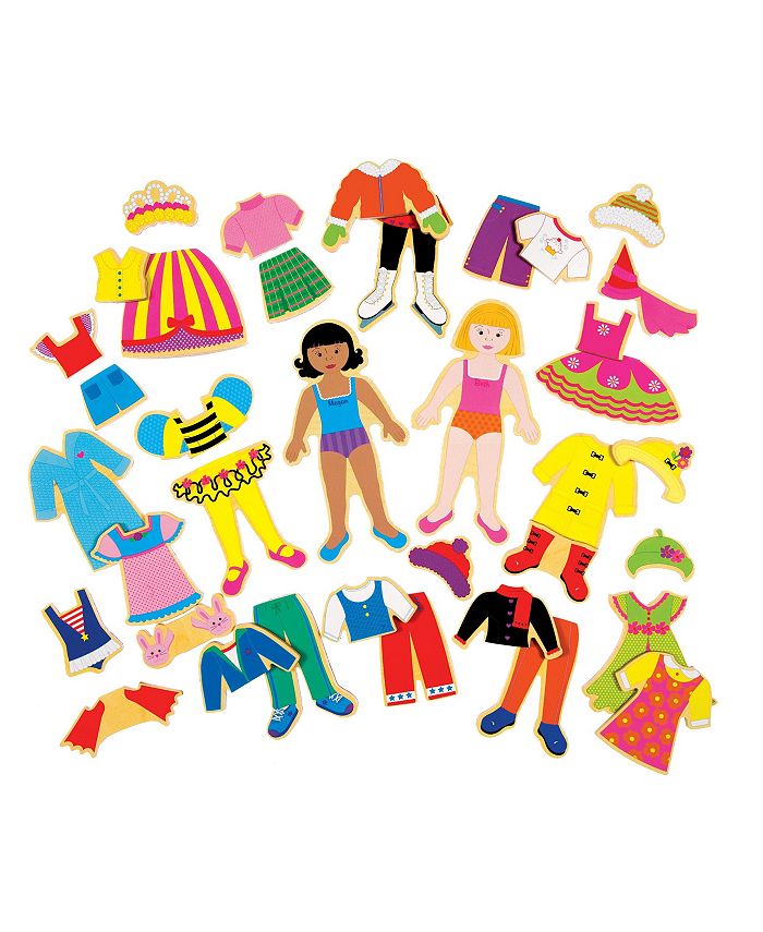 T S Shure Pocket Dolls Best Friends Wooden Magnetic Dress Up Dolls