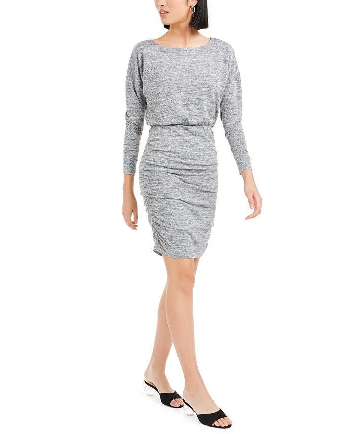 Bar III Ruched Sweater-Knit Mini Dress, Created For Macy's - Macy's