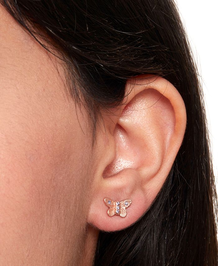 Olivia Burton Quartz Butterfly Stud Earrings & Reviews - Earrings ...