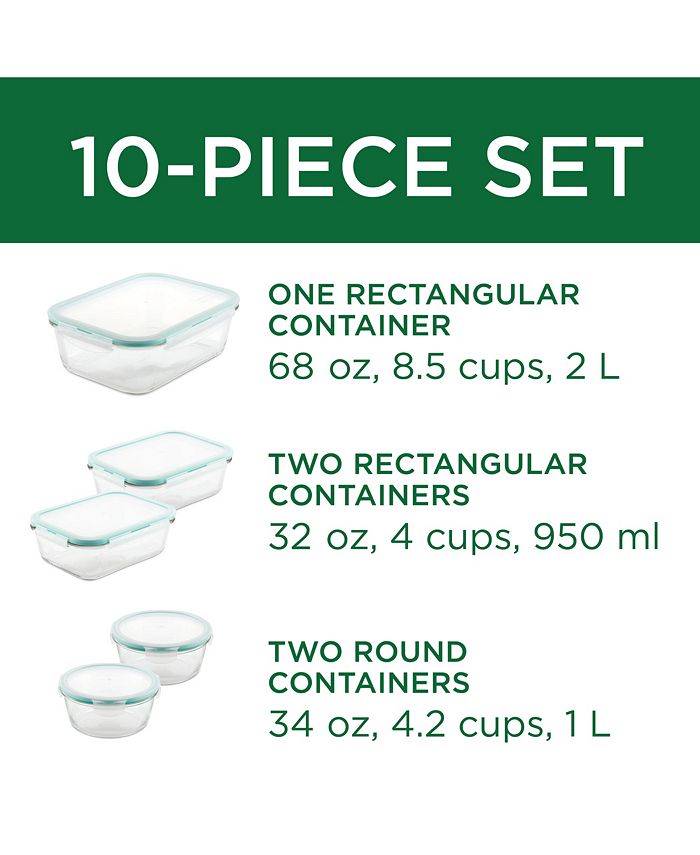 Lock n Lock Purely Better™ Glass 10-Pc. Food Storage Container Set - Macy's