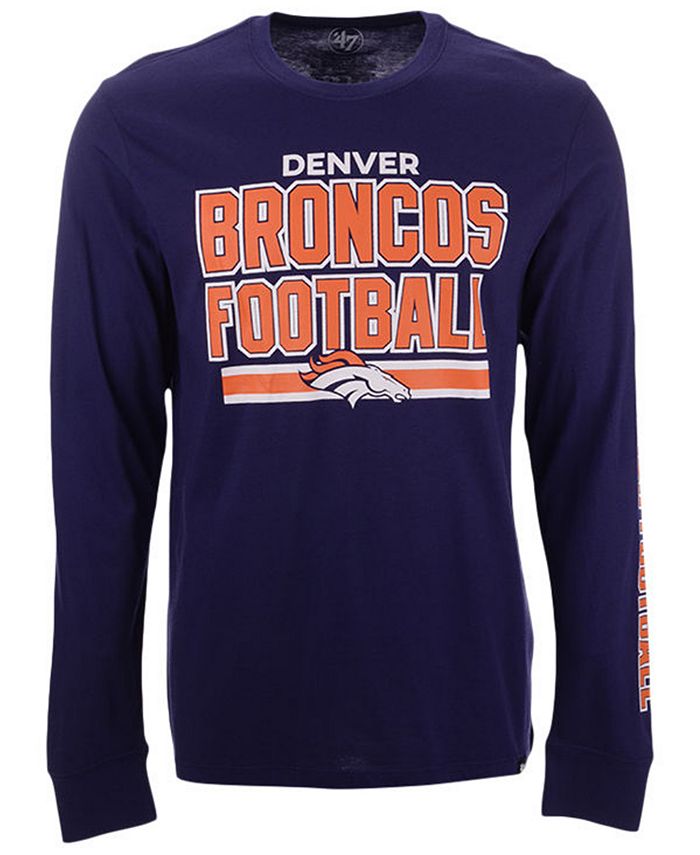 '47 Brand Men's Denver Broncos Dub Stack Super Rival Long Sleeve T-Shirt - Macy's