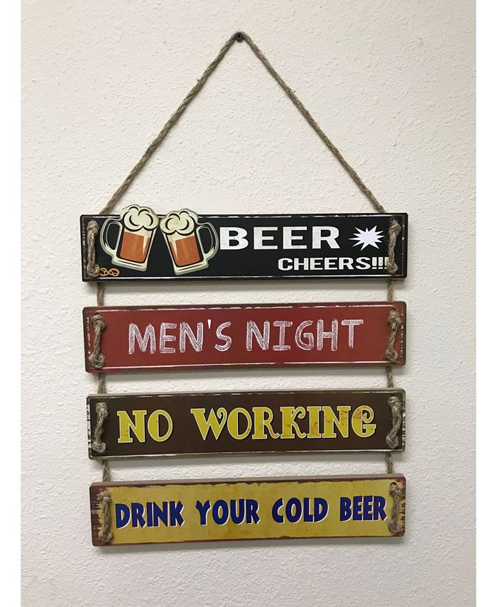 Creative Motion Sign with Beer Cheers, Men's Night, No Working, Drink ...
