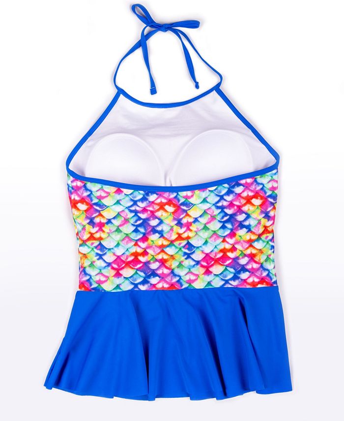 Fin Fun Mermaid Scale-Print Peplum Tankini Top - Macy's