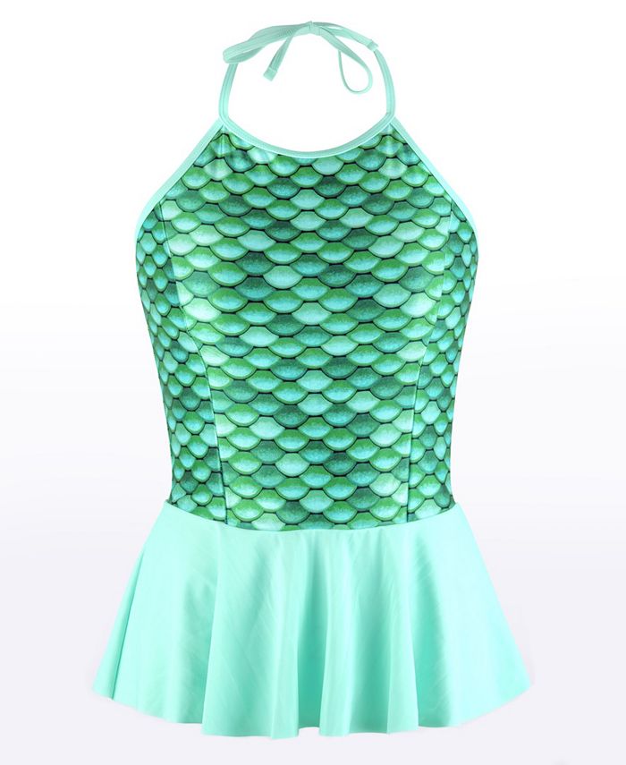 Fin Fun Mermaid Scale-Print Peplum Tankini Top - Macy's
