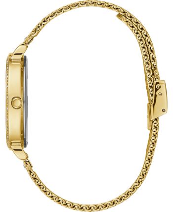 GUESS Women's Gold-Tone Stainless Steel Mesh Bracelet Watch 34mm - Macy's