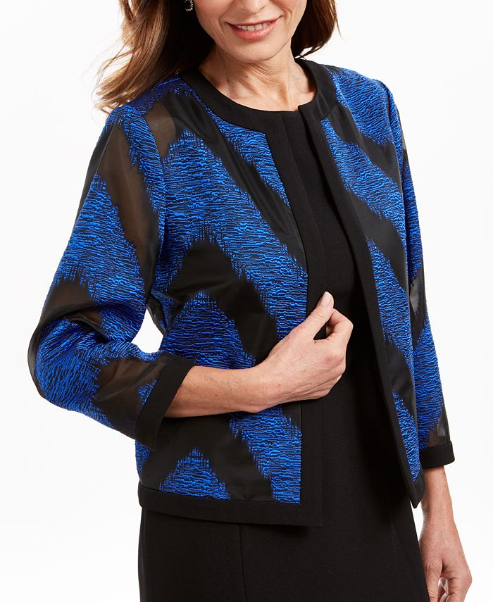 Kasper Organza Mixed-Texture Flyaway Jacket - Macy's