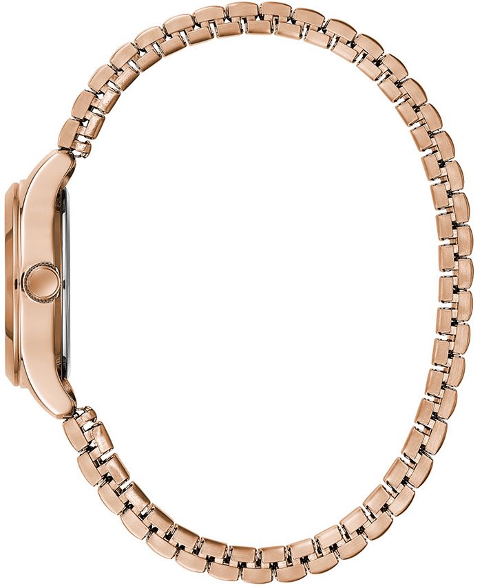 Caravelle Women's Rose Gold-Tone Stainless Steel Expansion Bracelet ...