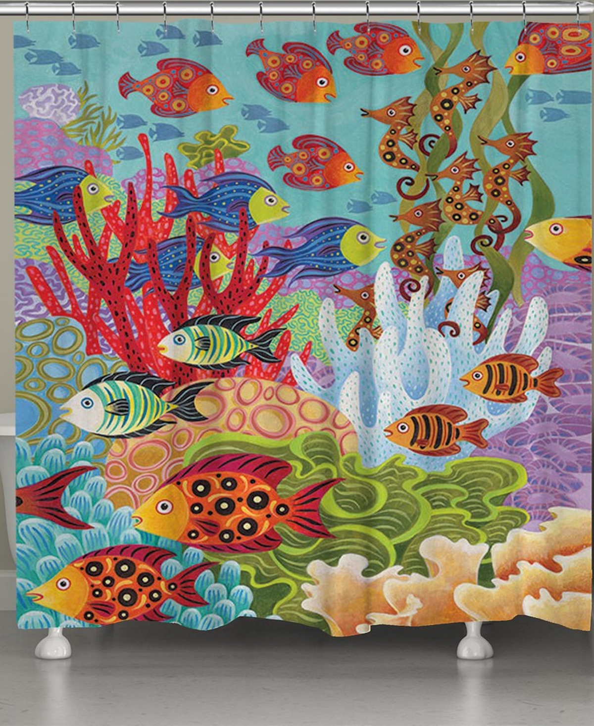 Click here for Laural Home Fish in the Hood Shower Curtain  71 x... prices