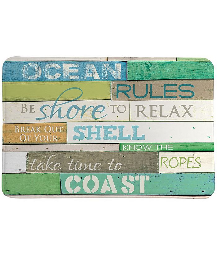Laural Home Ocean Rules Memory Foam Rug - Macy's