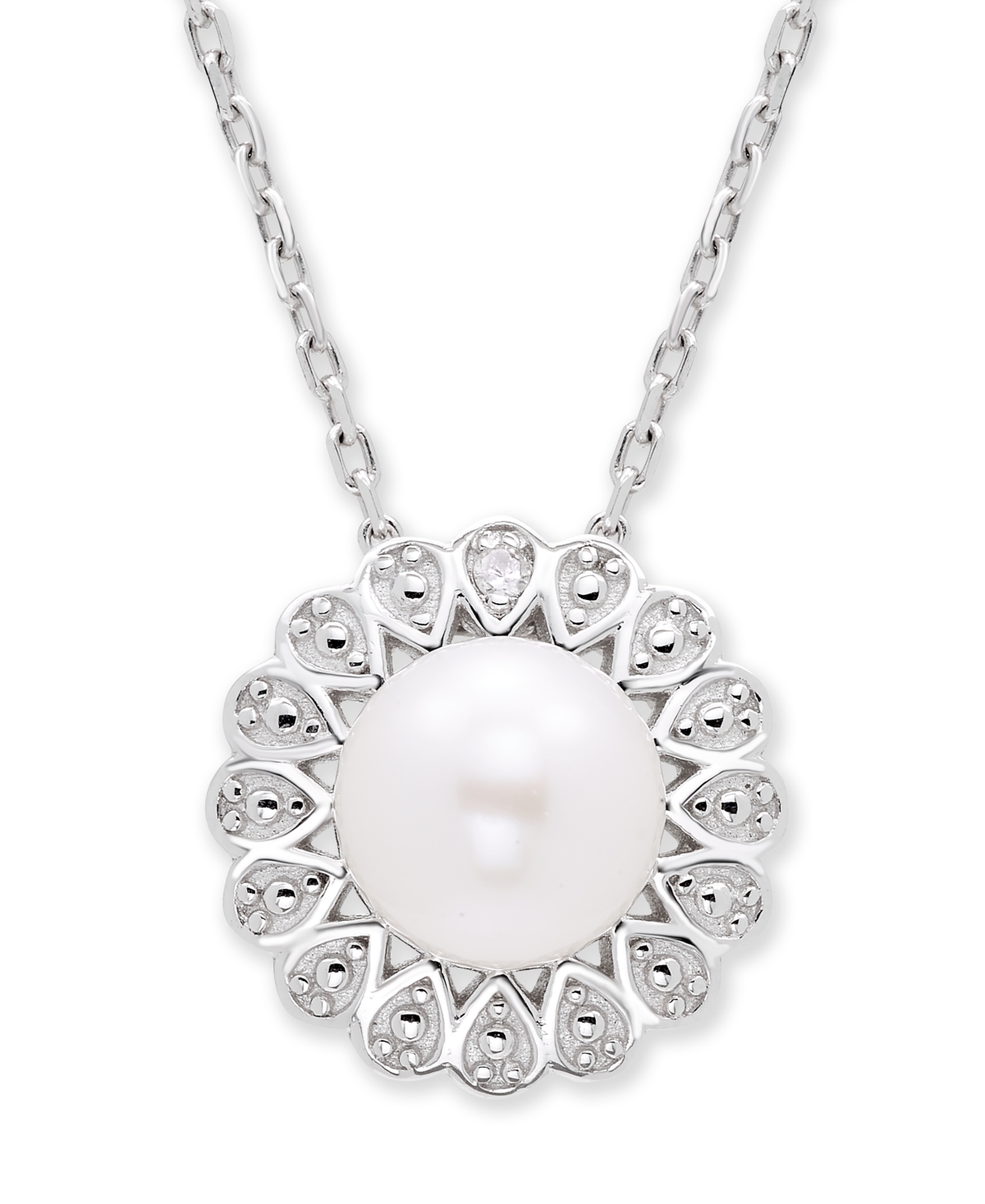 Click here for Cultured Freshwater Pearl (7 mm) Diamond Accent Ne... prices