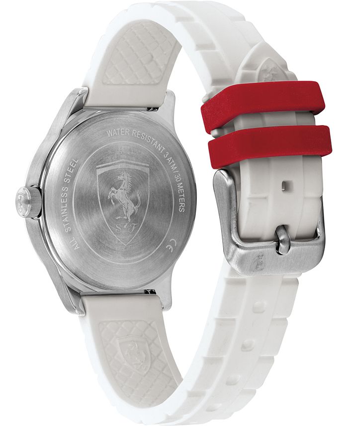 Ferrari Kid's Pitlane White Silicone Strap Watch 34mm - Macy's