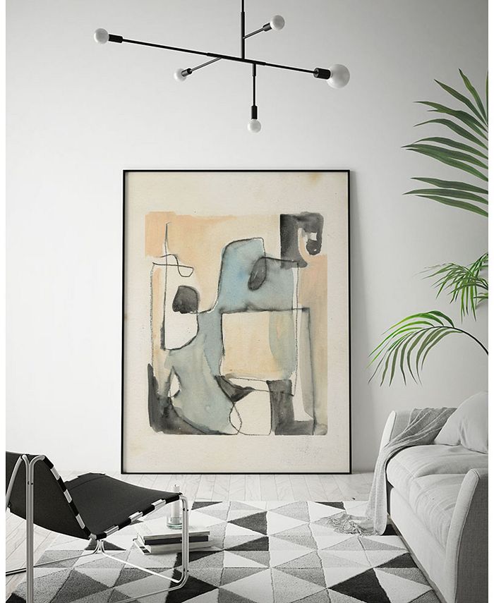 Giant Art 40" x 30" Subdued Abstract II Art Block Framed Canvas - Macy's