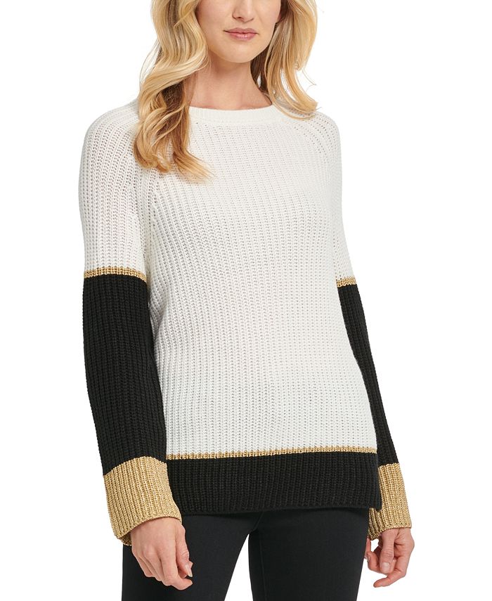 DKNY Colorblocked Sweater & Reviews - Sweaters - Women - Macy's