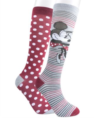 Planet Sox Women's 2-Pk. Minnie Mouse Knee-High Socks - Macy's