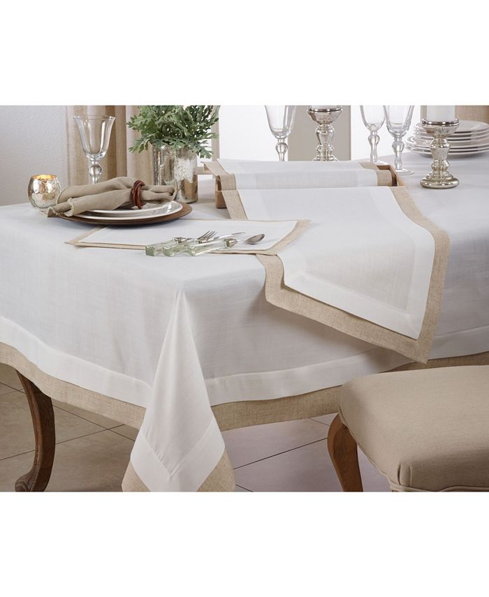 Saro Lifestyle Double Layer Table Runner with Thick Border Design - Macy's