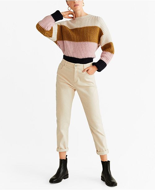MANGO Color Block Sweater & Reviews - Women - Macy's