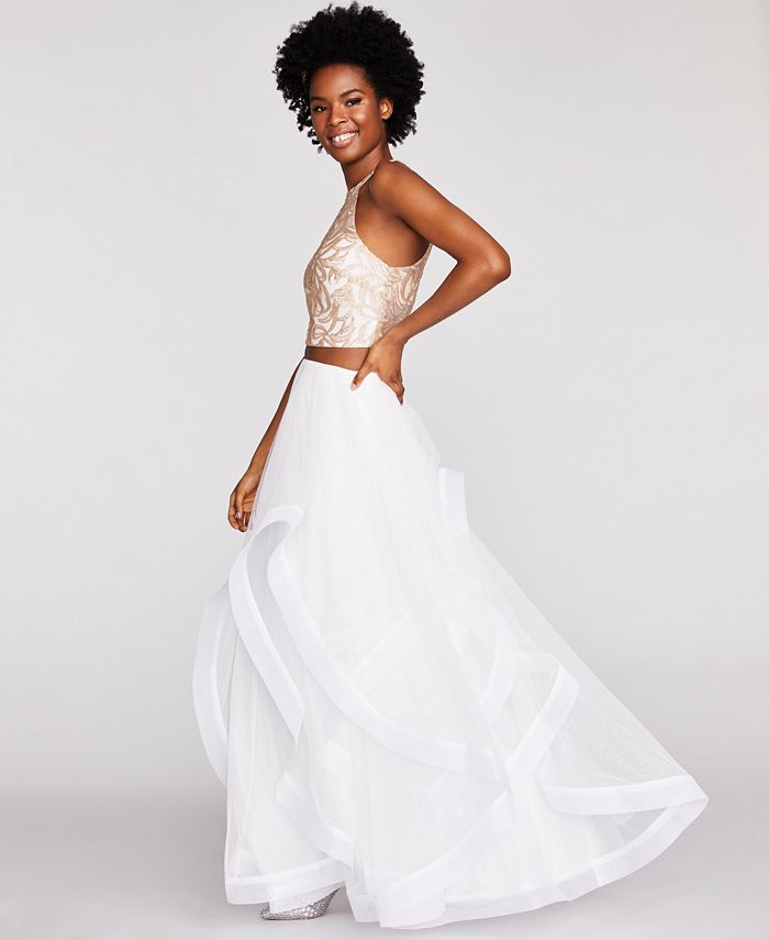 Say Yes to the Prom Juniors' Embroidered 2-Pc. Gown Created for Macy's ...