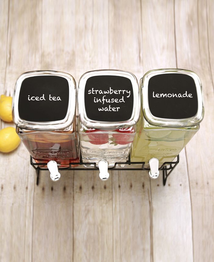 Circle Glass TripleTall Yorkshire Beverage Dispensers, 1.8 Gal, Set of ...