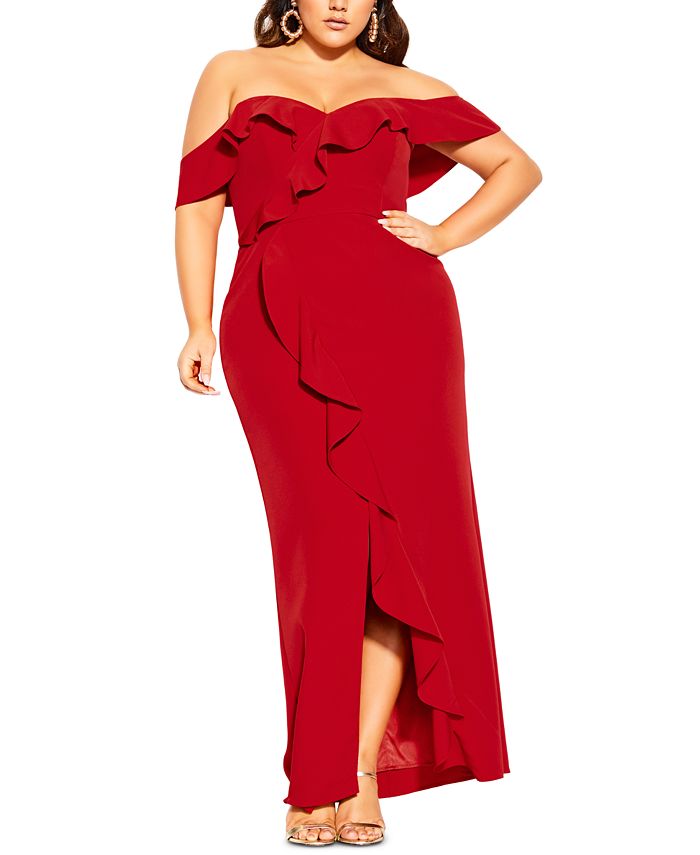 City Chic Trendy Plus Size Savannah Maxi Dress - Macy's