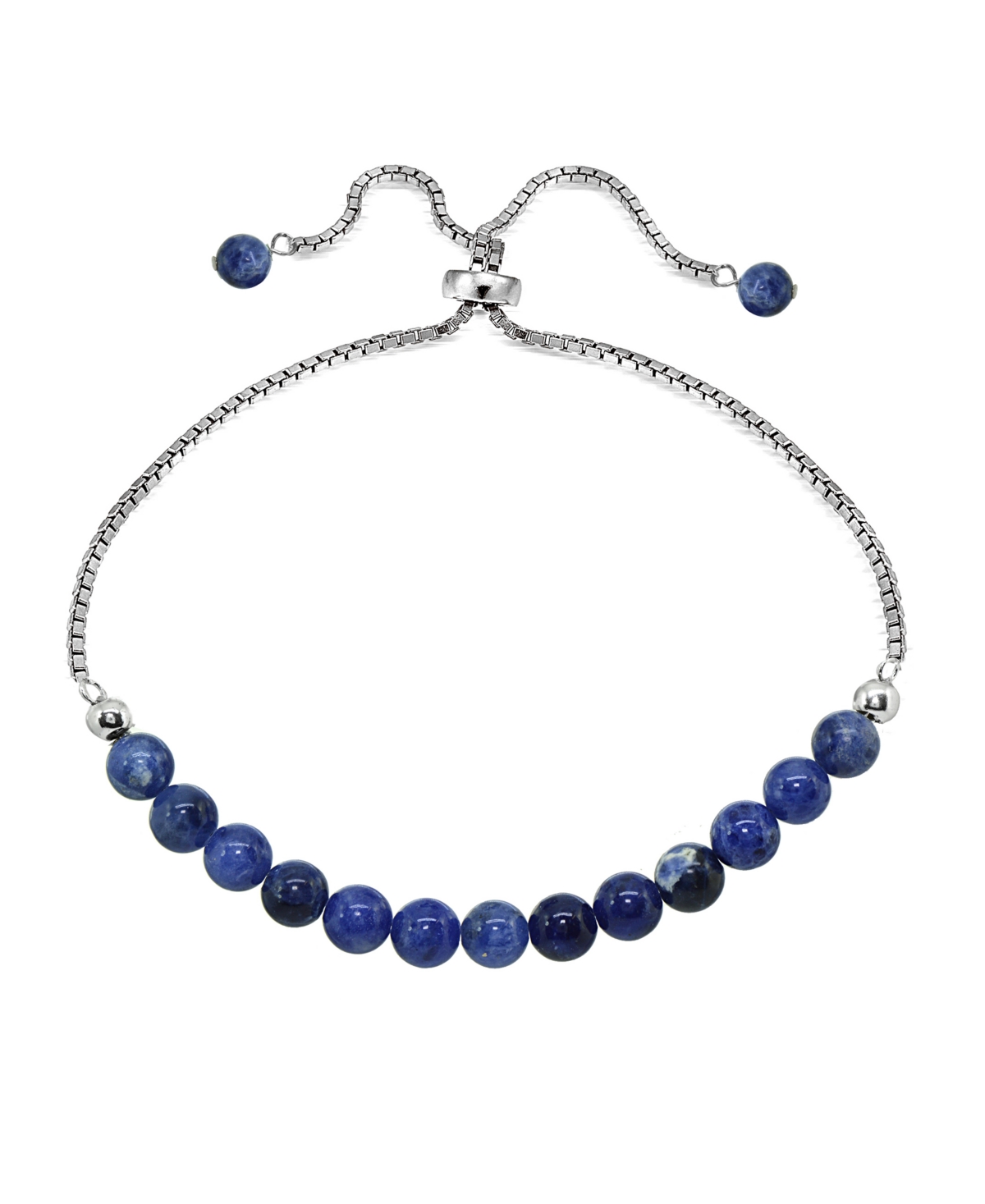 Click here for Genuine Stone Bead Adjustable Bracelet in Silver P... prices