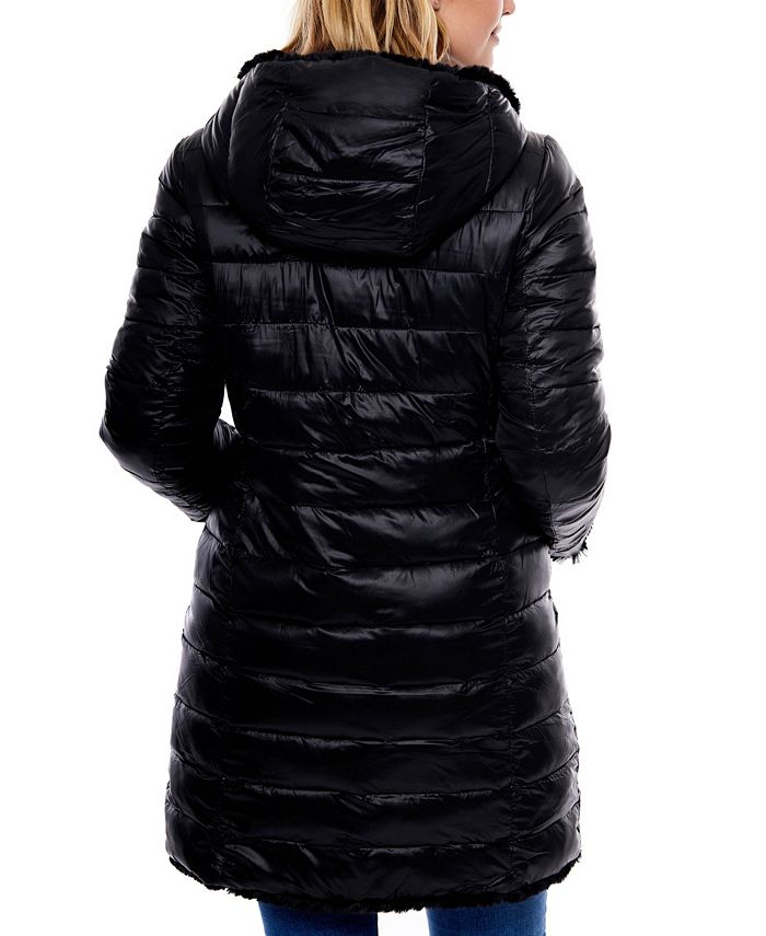 Be Boundless Sphere Reversible Faux Fur/Nylon Coat - Macy's