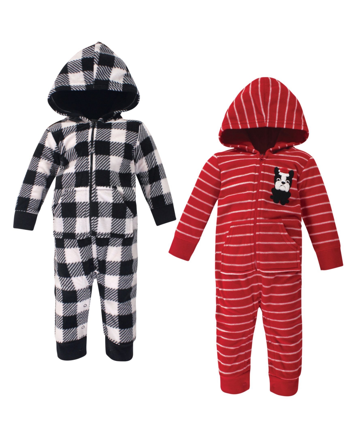 Click here for Hudson Baby Plush Fleece All-in-One Playwear - Red prices