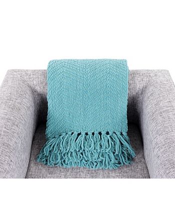 Battilo Knit Zig Zag Textured Woven Micro Chenille Throw & Reviews ...