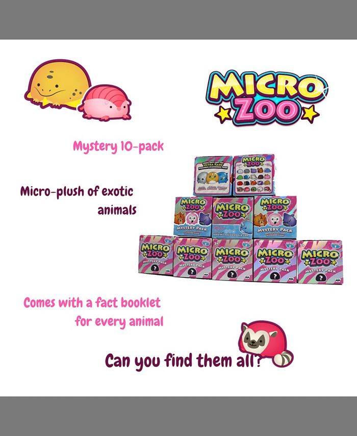 MicroZoo Micro Zoo - 10 Pack, Small Plush Collectible Stuffed Animals ...