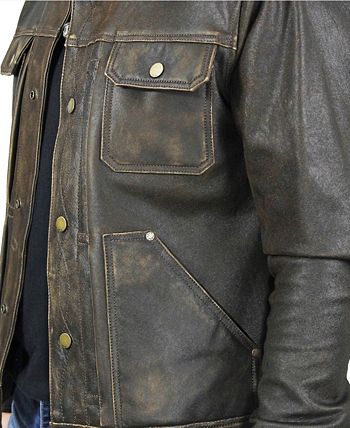 Frye Men's Leather Trucker Jacket - Macy's