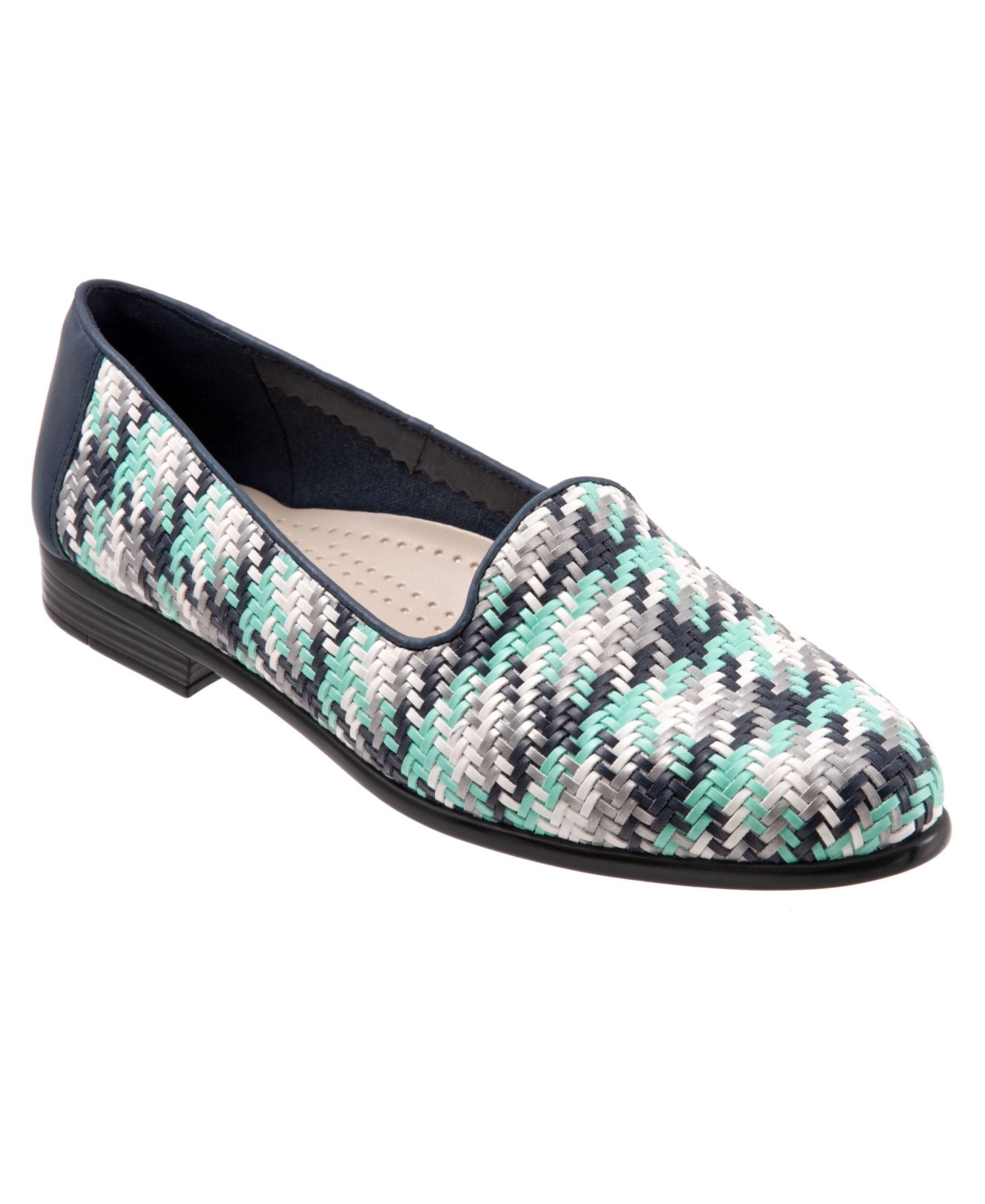 Click here for Trotters Liz Flat - Navy Multi prices