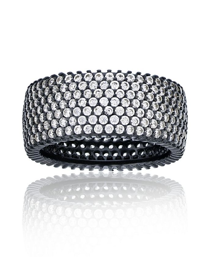 Macy's Cubic Zirconia Micropaved Multi Row Eternity Band in Black ...