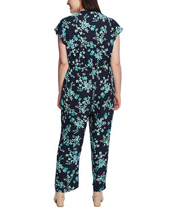 CeCe Plus Size Pintuck-Trim Jumpsuit - Macy's