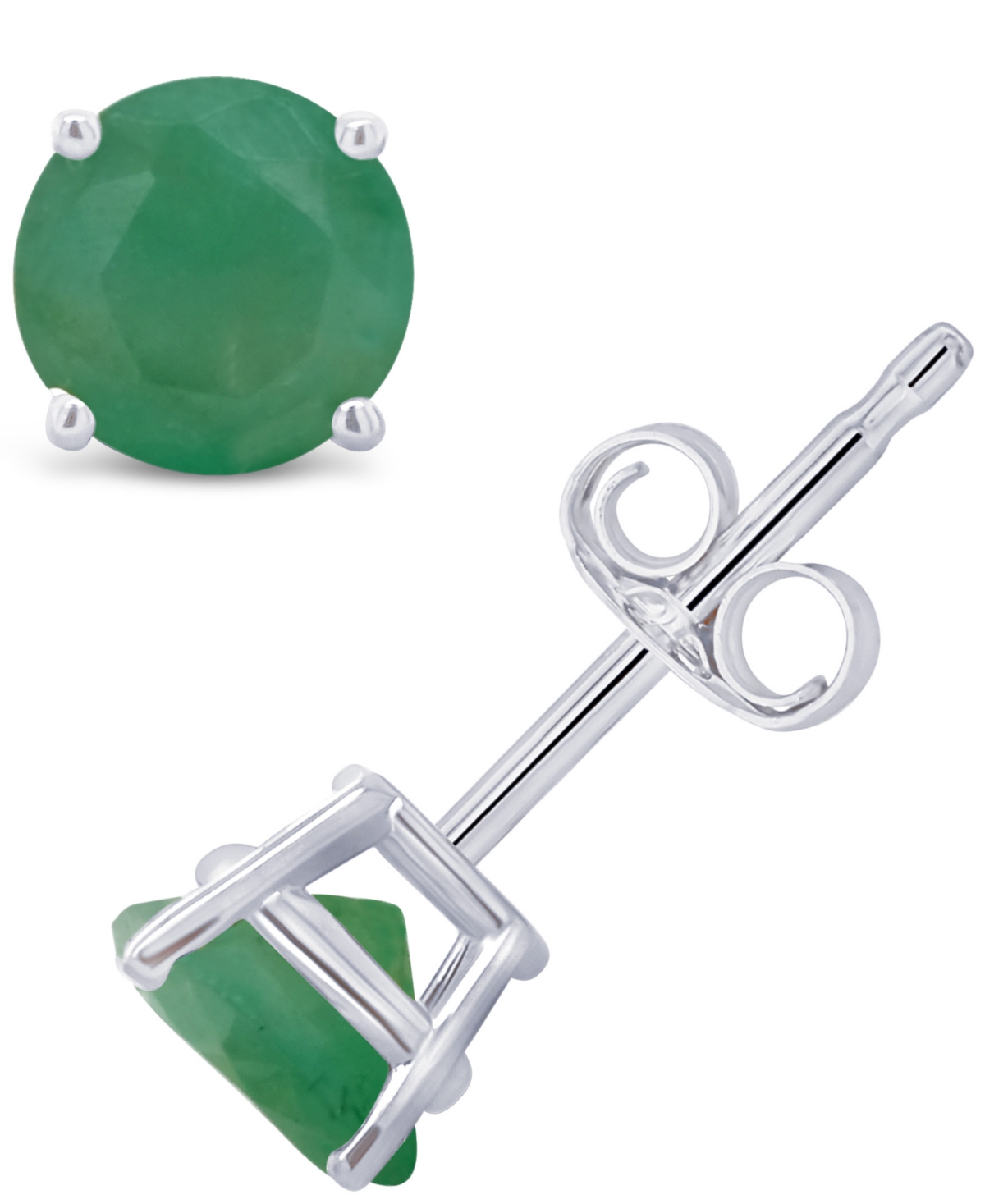 Click here for Emerald (1 ct. t.w.) Stud Earrings in 14K White Go... prices