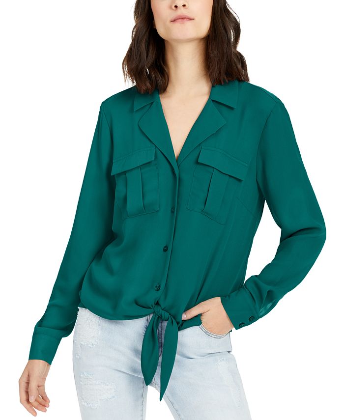 INC International Concepts INC Tie-Front Shirt, Created for Macy's - Macy's