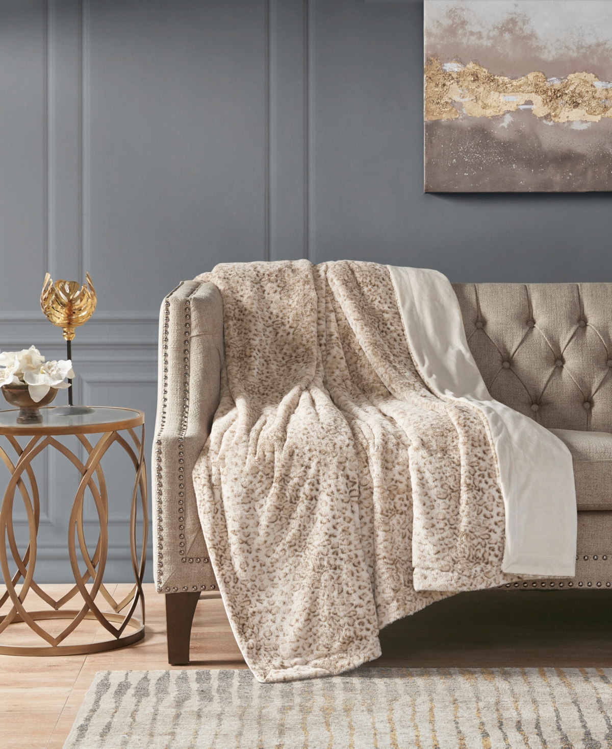 Click here for Madison Park Zuri Faux-Fur Throw  60 x 70 - Leopar... prices