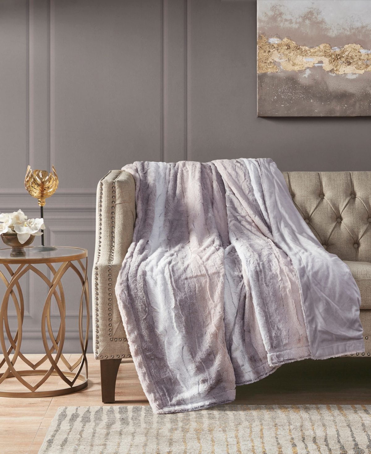 Click here for Madison Park Zuri Faux-Fur Throw  60 x 70 - Blush/... prices