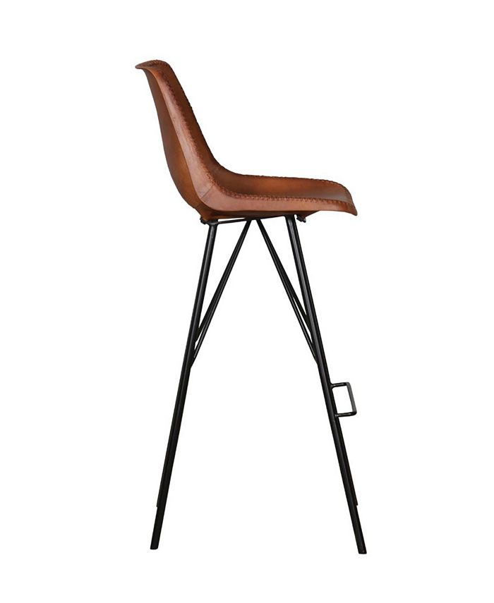 Union Home Bar Stool with Leather Upholstery - Macy's