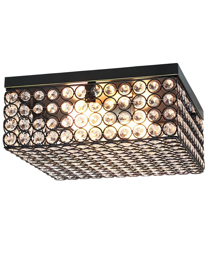 All The Rages Elegant Designs Elipse Crystal 2 Light Square Ceiling Flush Mount - Macy's