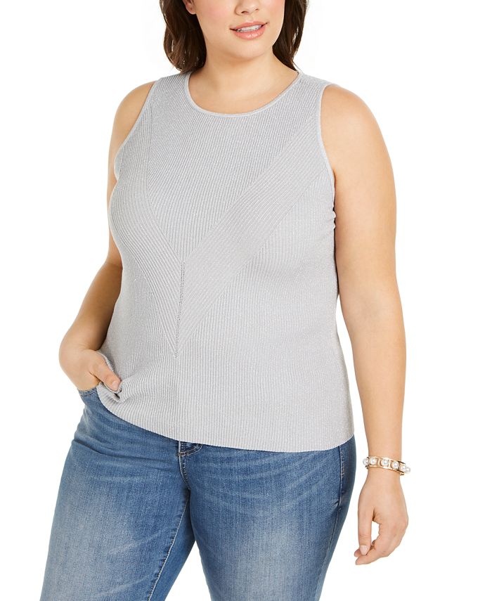 INC International Concepts INC Plus Size Ribbed Tank Top, Created for ...