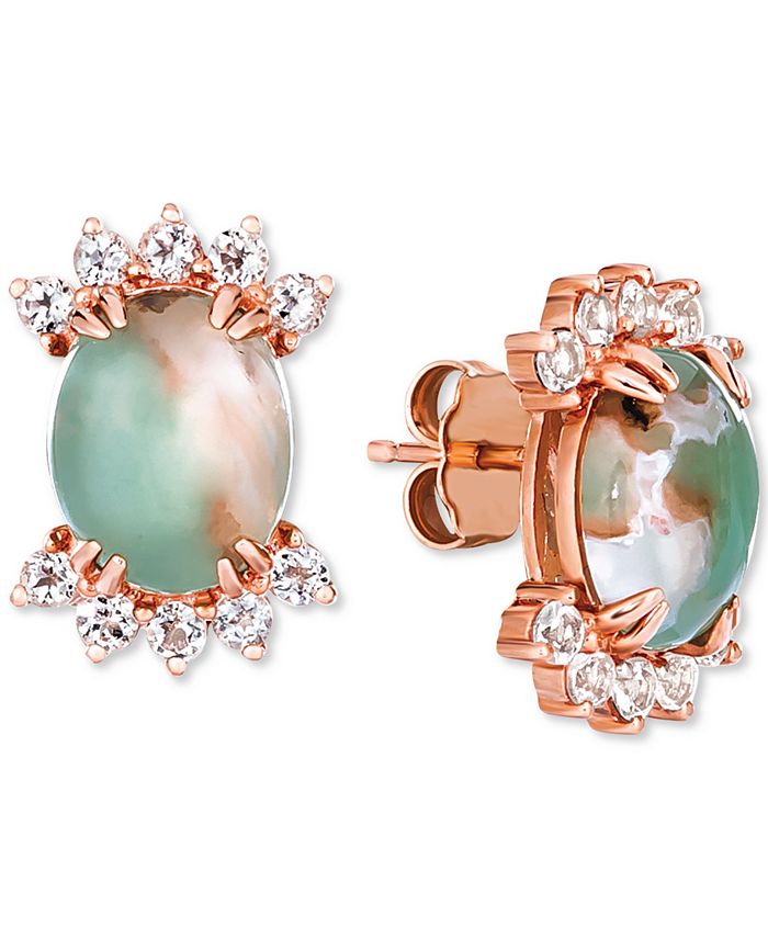 Le Vian Peacock Aquaprase (10 x 8mm) & Vanilla Topaz (5/8 ct. t.w ...