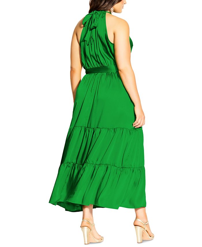 City Chic Trendy Plus Size Halter Satin Maxi Dress Macys