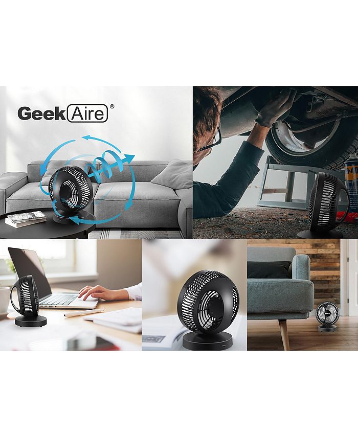 Geek Aire CF4SB 8-In. Smart Rechargeable Desktop Turbo Fan Black - Macy's