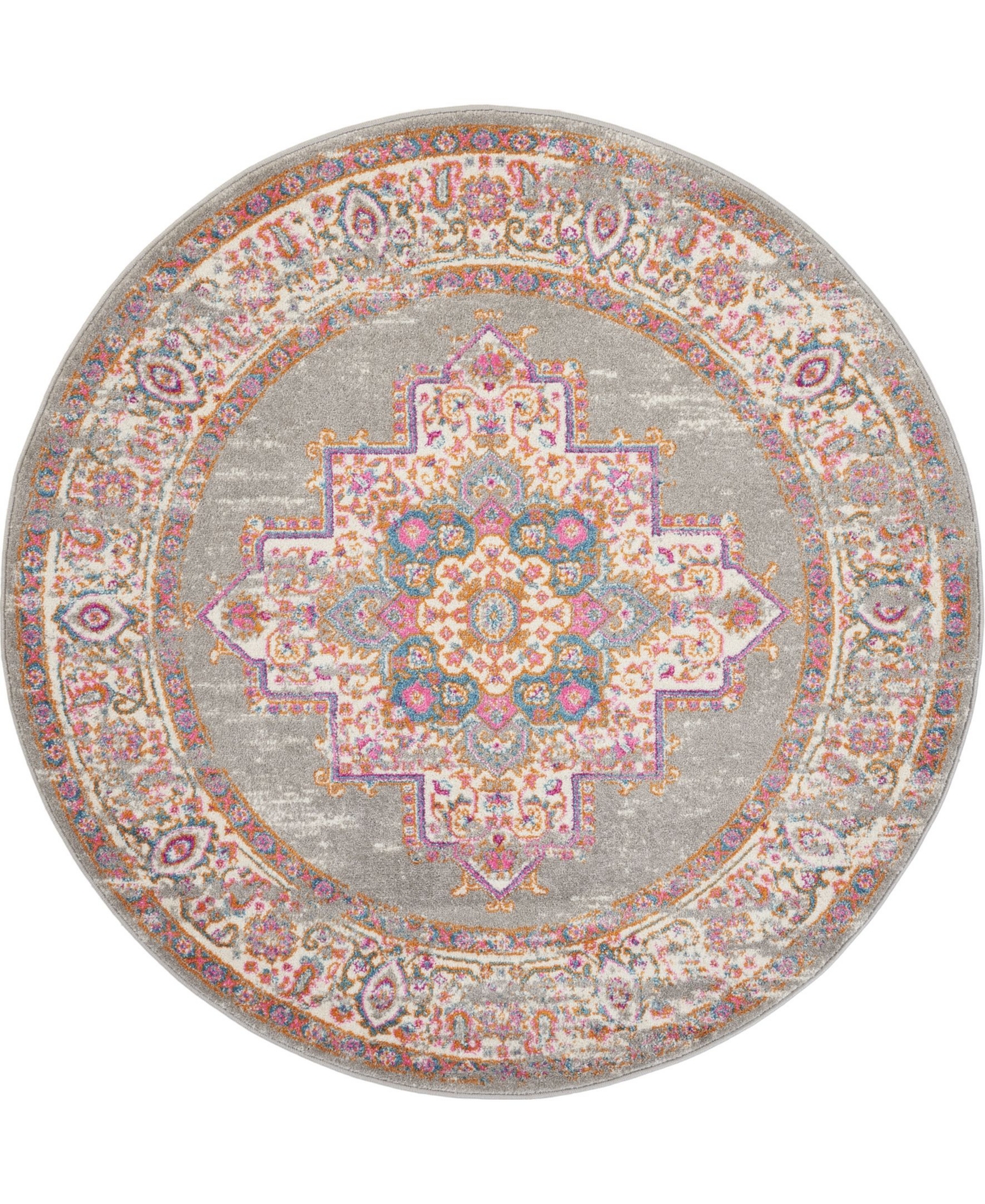 Click here for Long Street Looms Zeal ZEA03 53 Round Area Rug - G... prices