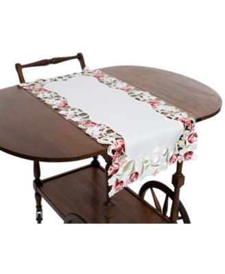 Manor Luxe Lush Rosette Embroidered Cutwork Table Runner - Macy's