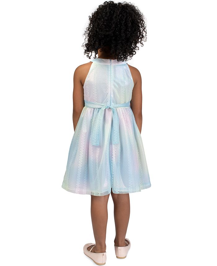 Bonnie Jean Little Girls Rainbow Lace Metallic Dress - Macy's
